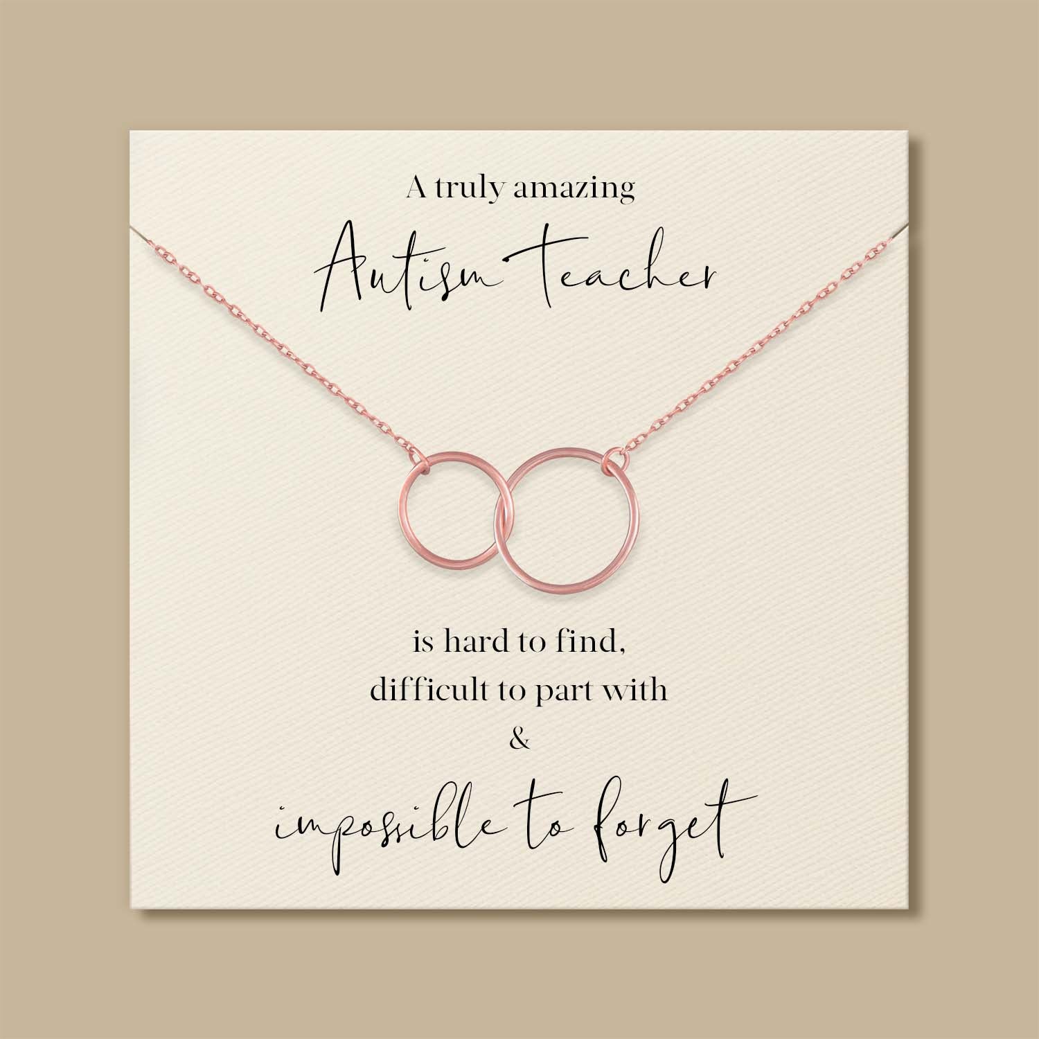 Autism Teacher Gift, Unity Circles Necklace